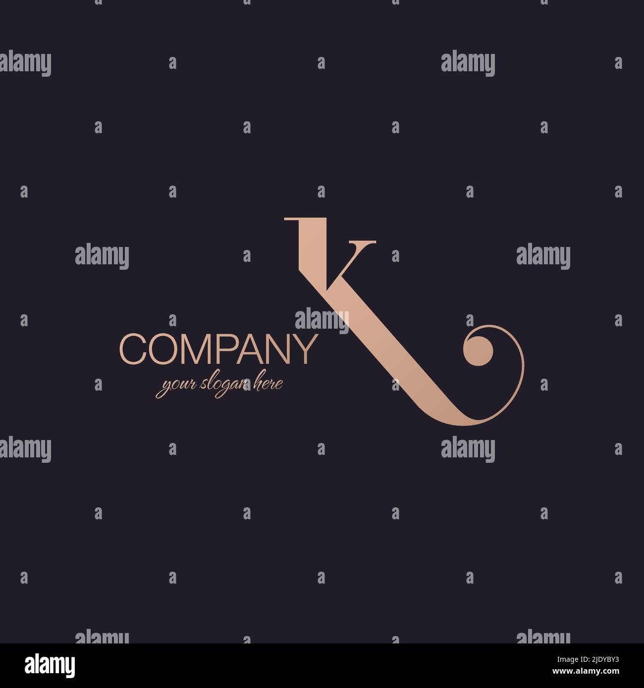 K letter monogram. Elegant luxury K logo. Calligraphic style. Corporate ...