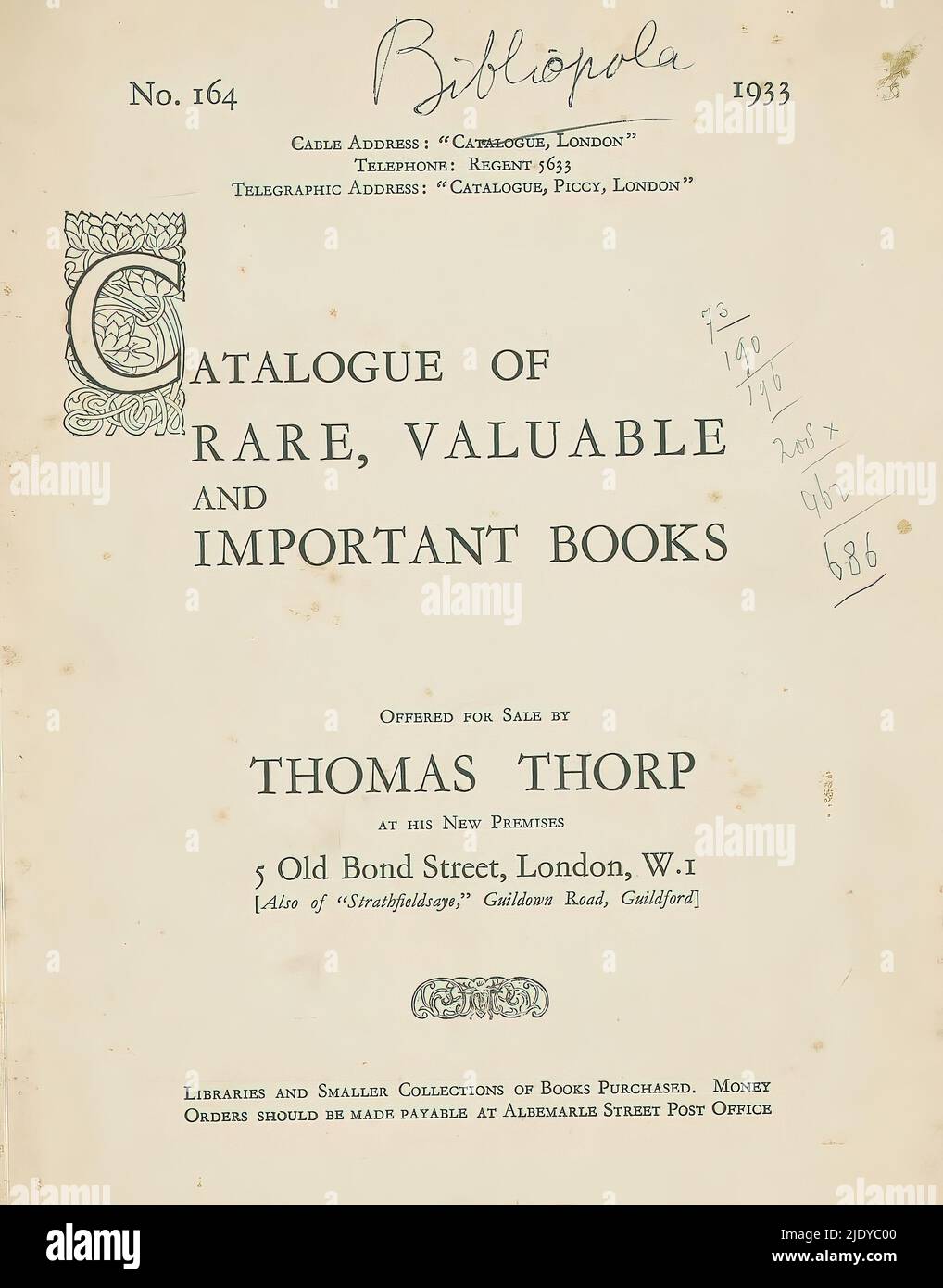 Bookstore of Thomas Thorp in London, Display window and interior of the ...