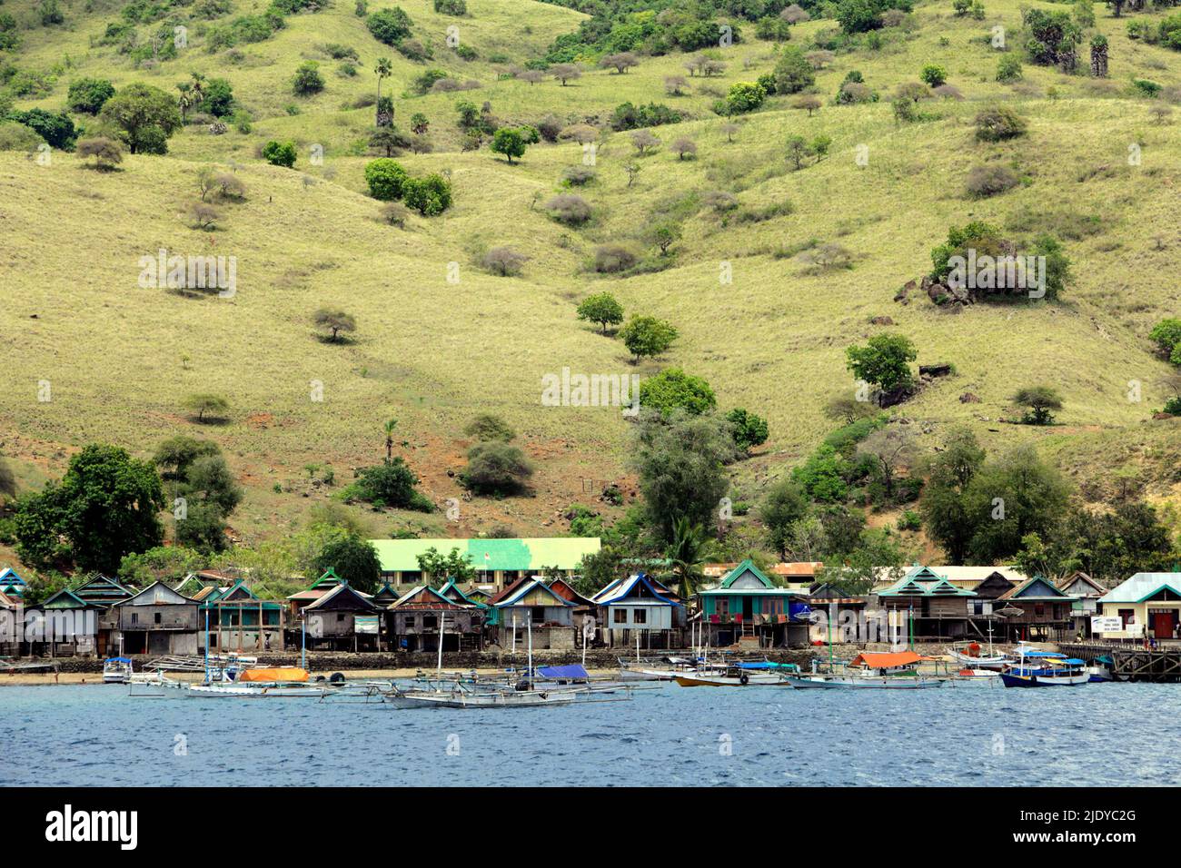 A view of Komodo village, a fishing village in Komodo Island within the ...