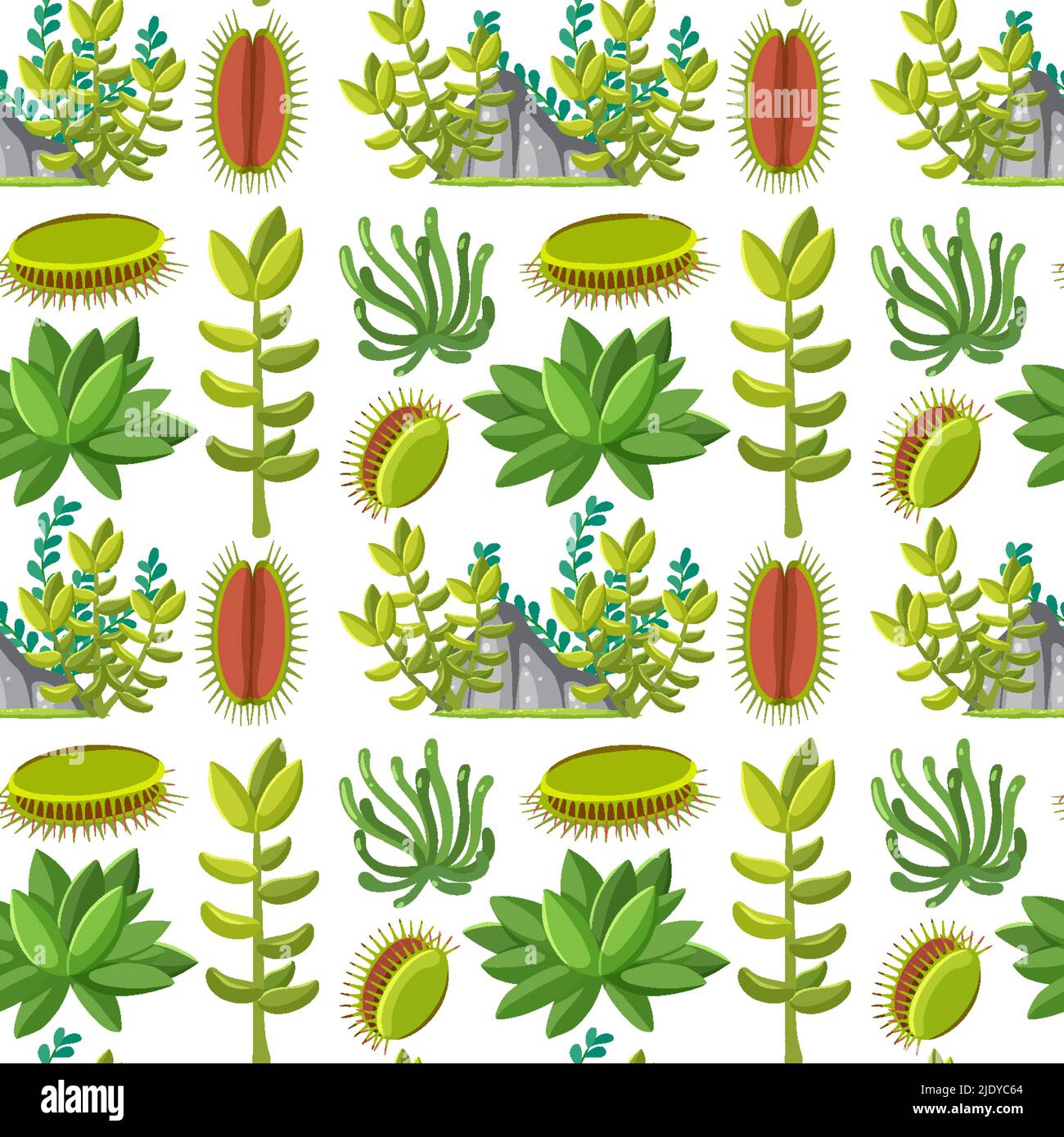 Various plants seamless pattern illustration Stock Vector Image & Art ...
