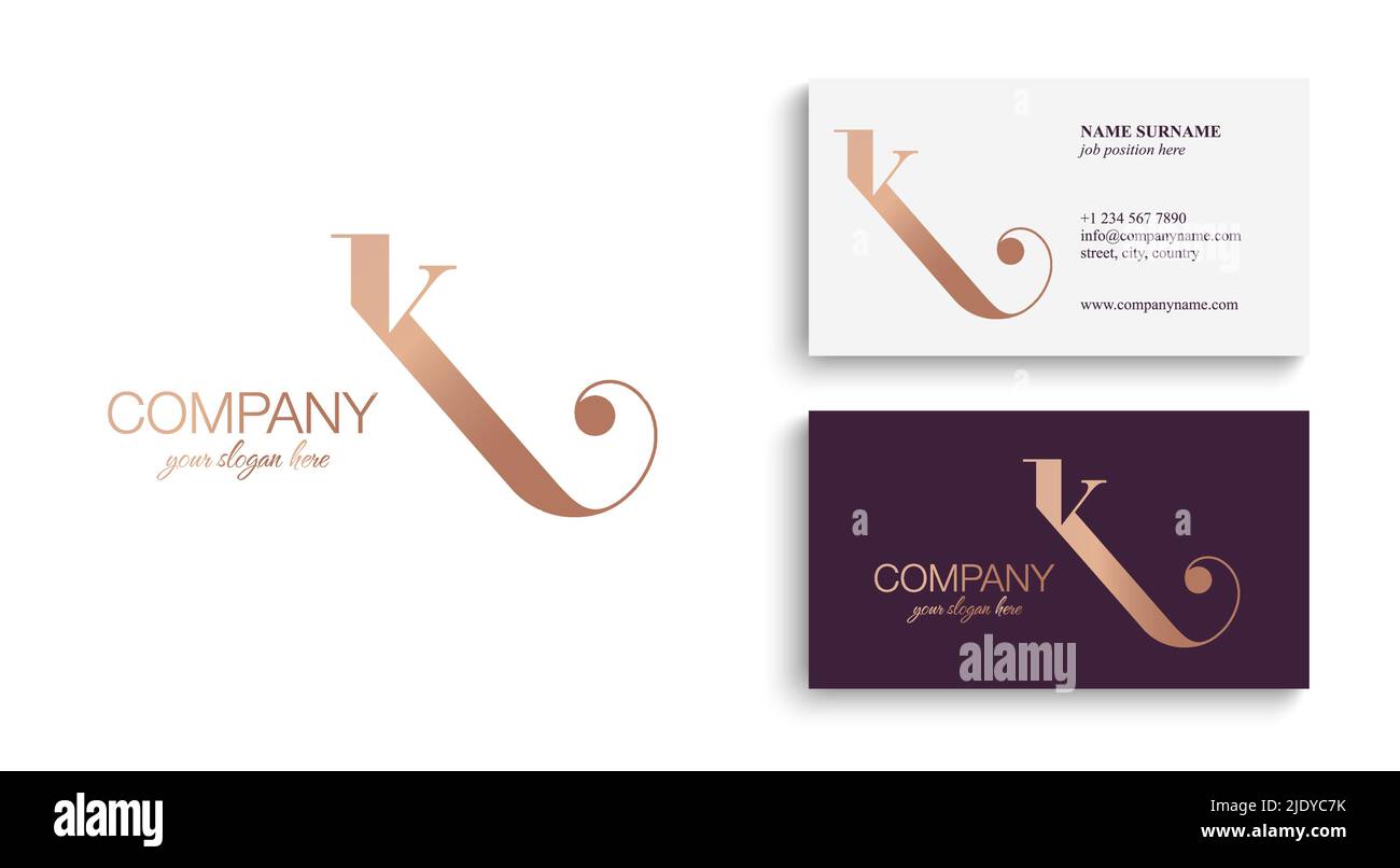 K letter monogram. Elegant luxury K logo. Calligraphic style. Corporate ...