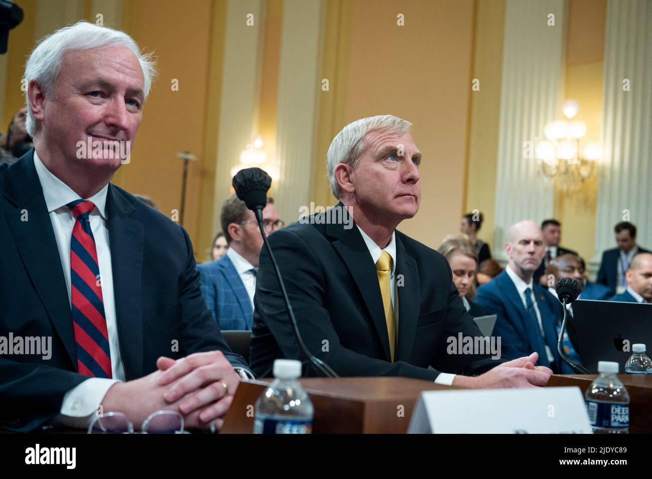 Jeffrey A. Rosen, former Acting Attorney General, left, talks with ...
