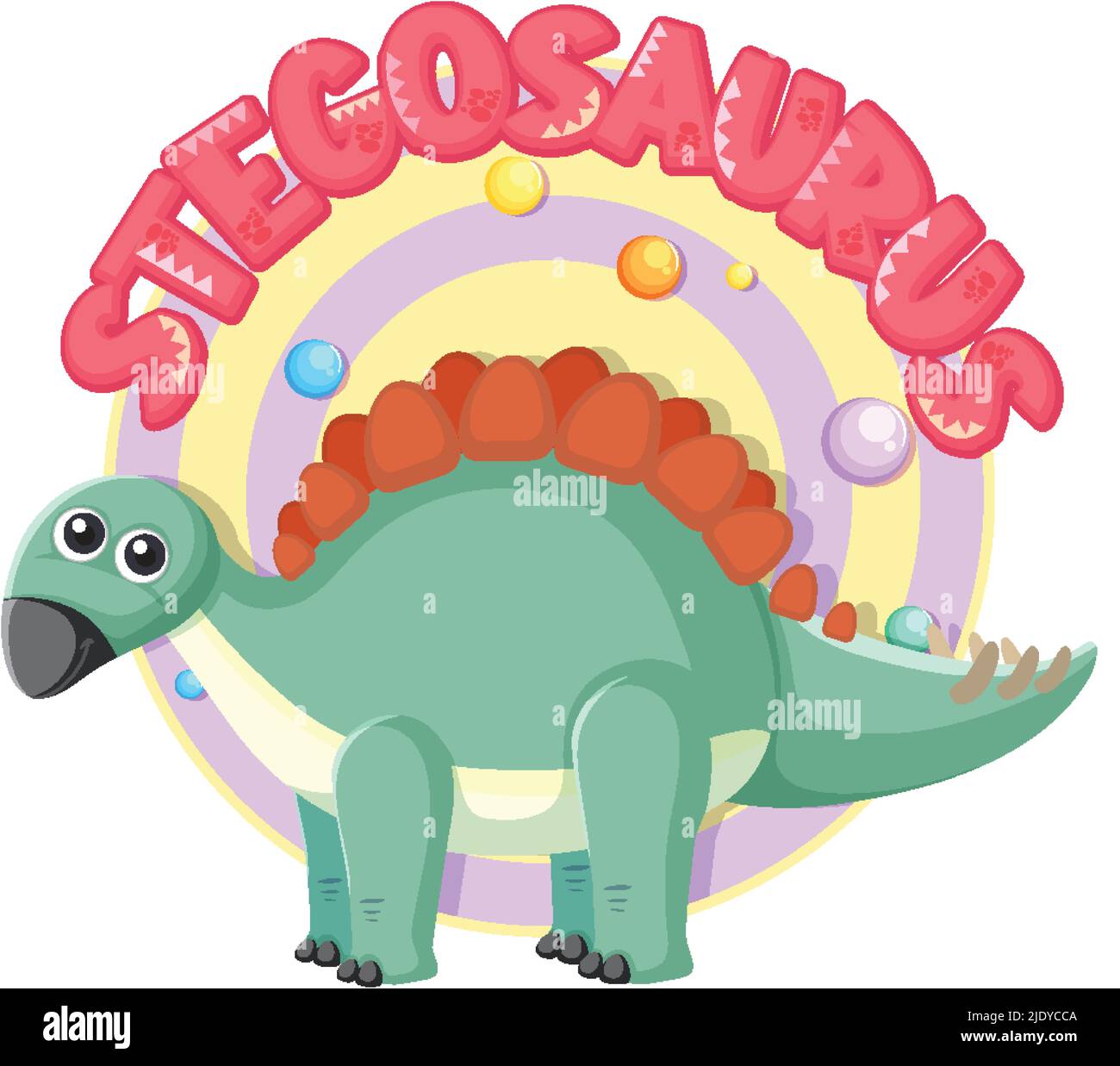 Cute stegosaurus cartoon character illustration Stock Vector Image ...