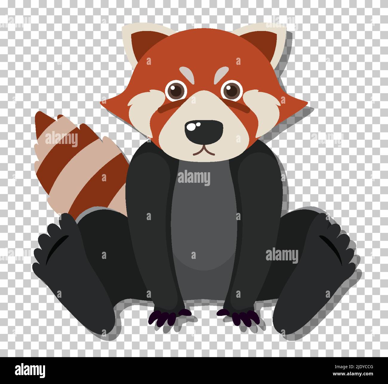 Cute red raccoon in flat cartoon style illustration Stock Vector Image ...
