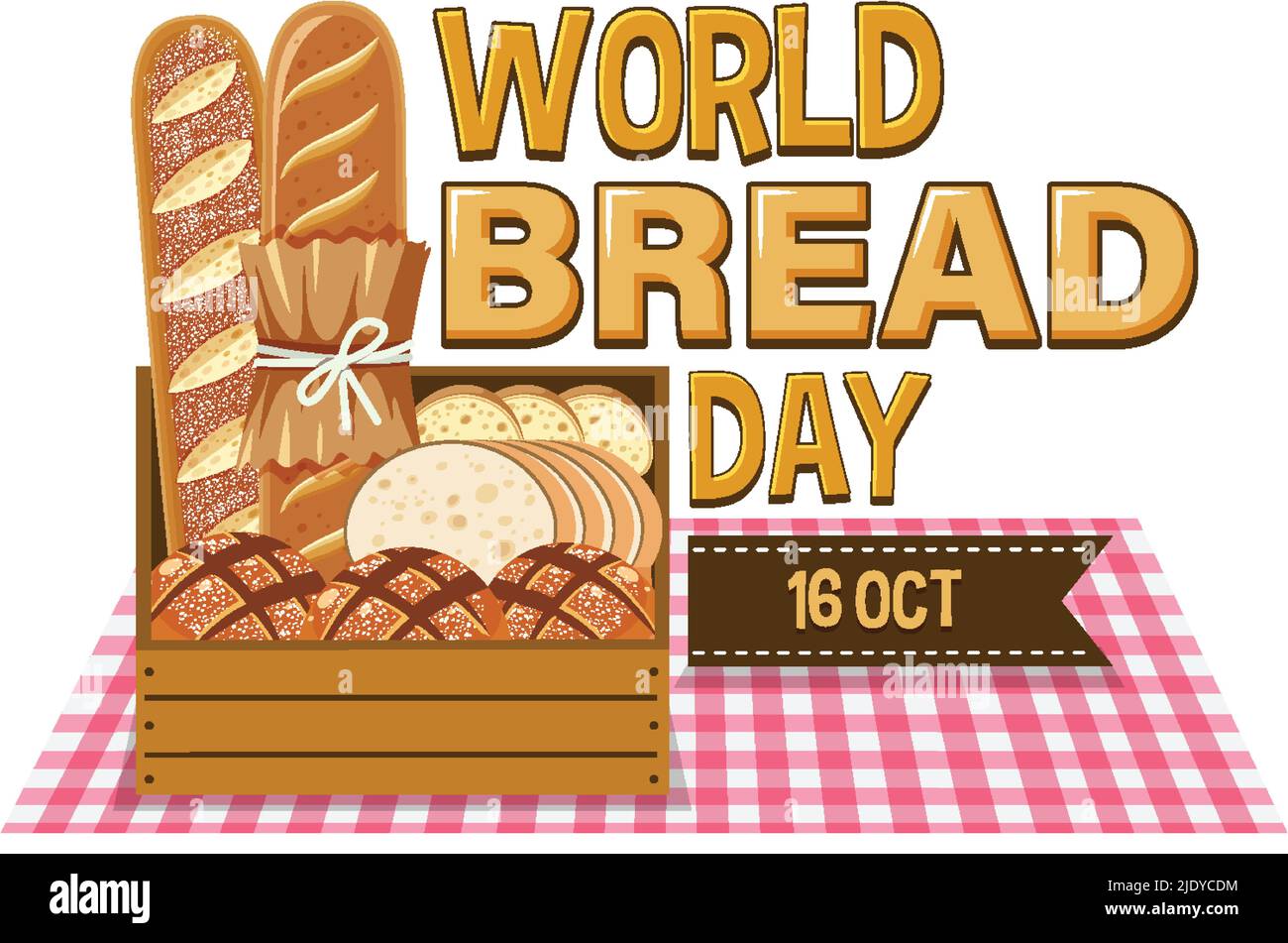 World Bread Day 16 October Logo Design illustration Stock Vector Image ...