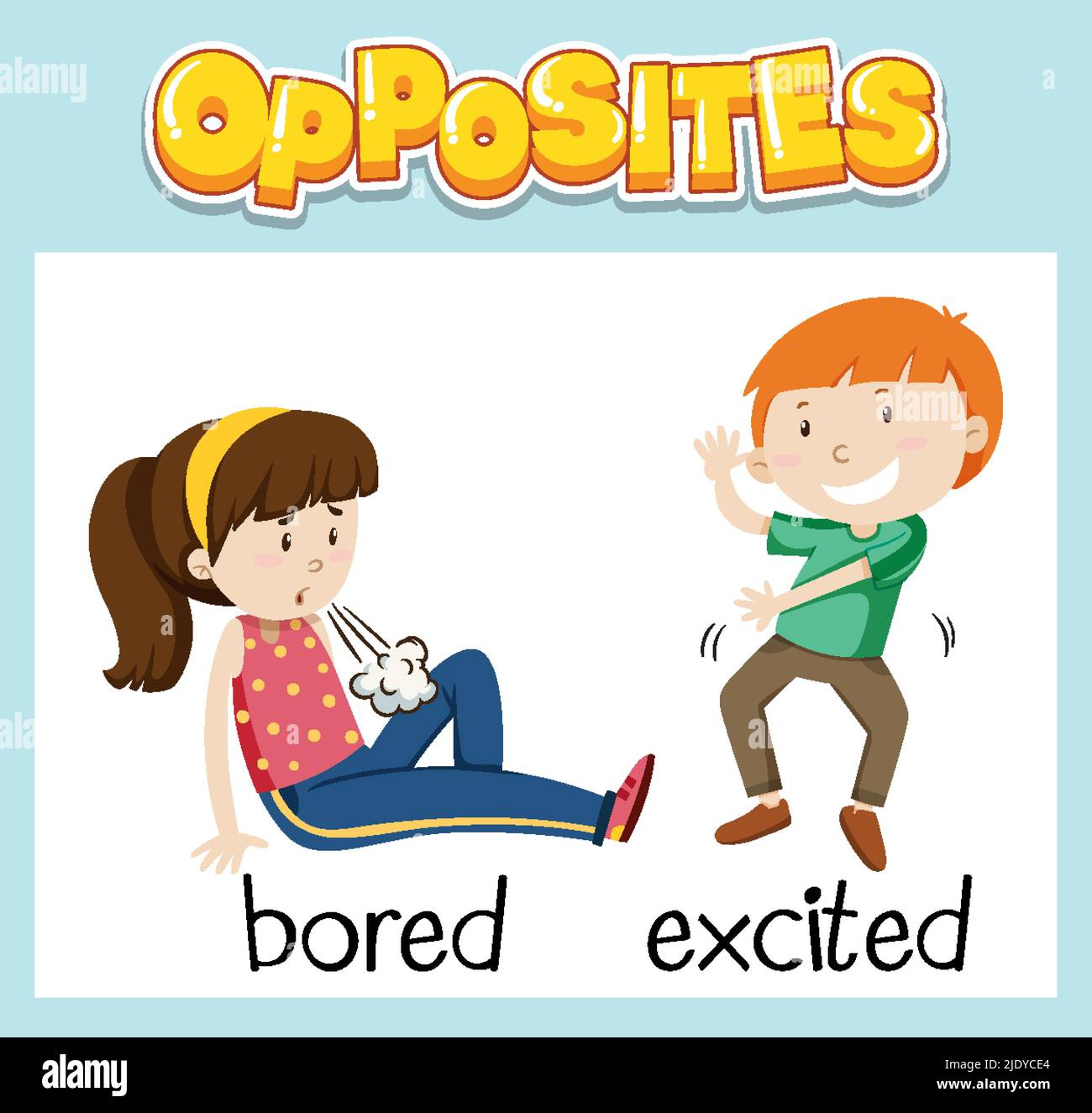 Opposite English words for kids illustration Stock Vector Image & Art ...