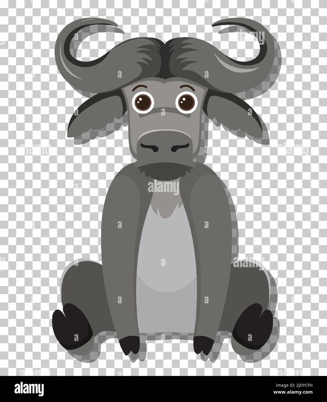 Cute buffalo in flat cartoon style illustration Stock Vector Image ...