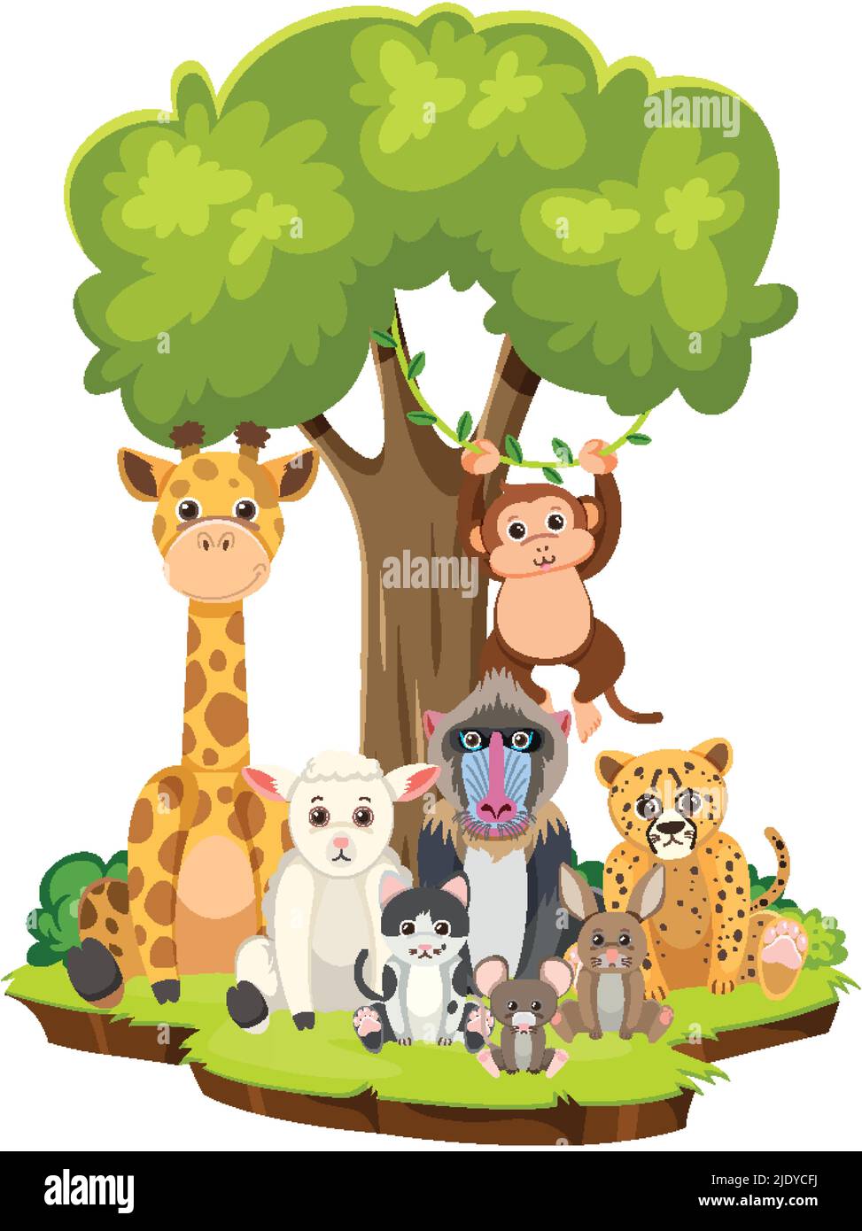 Wild animals in cartoon style illustration Stock Vector Image & Art - Alamy