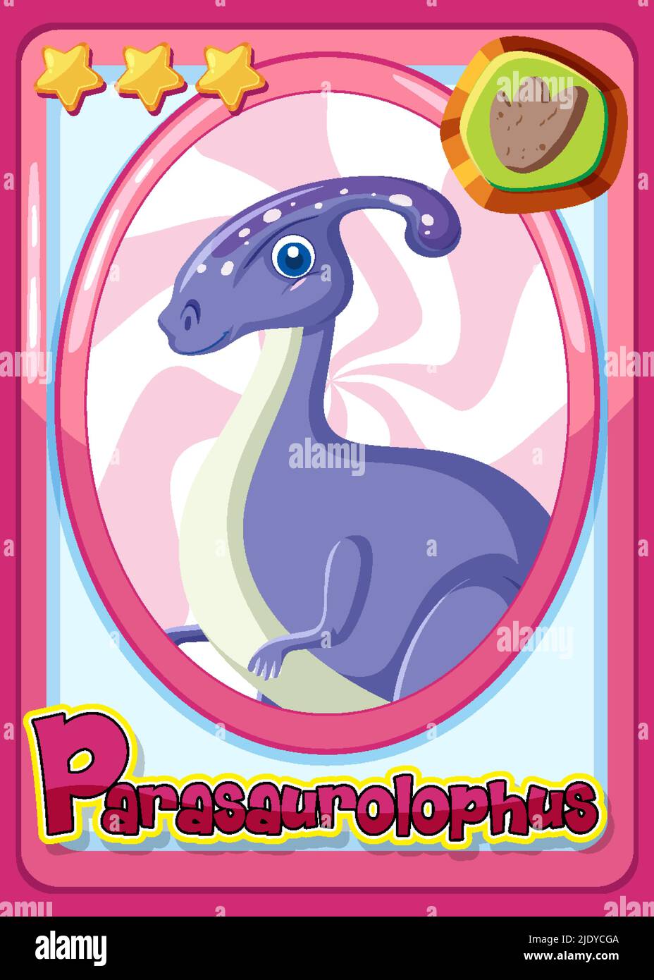 Parasaurolophus dinosaur cartoon card illustration Stock Vector Image ...