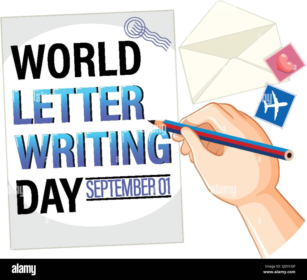 World Letter Writing Day Banner Design illustration Stock Vector Image ...
