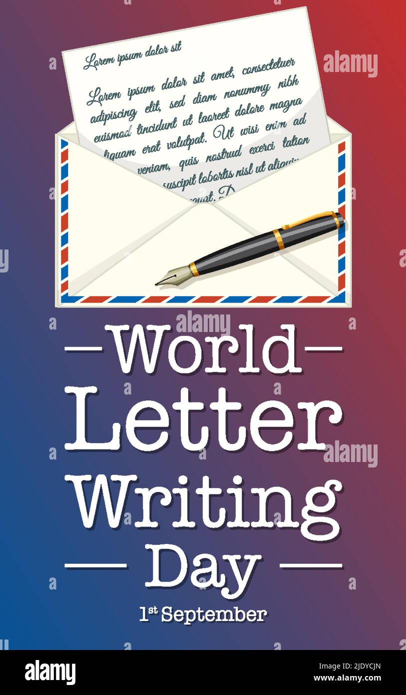 World Letter Writing Day Poster Design illustration Stock Vector Image ...