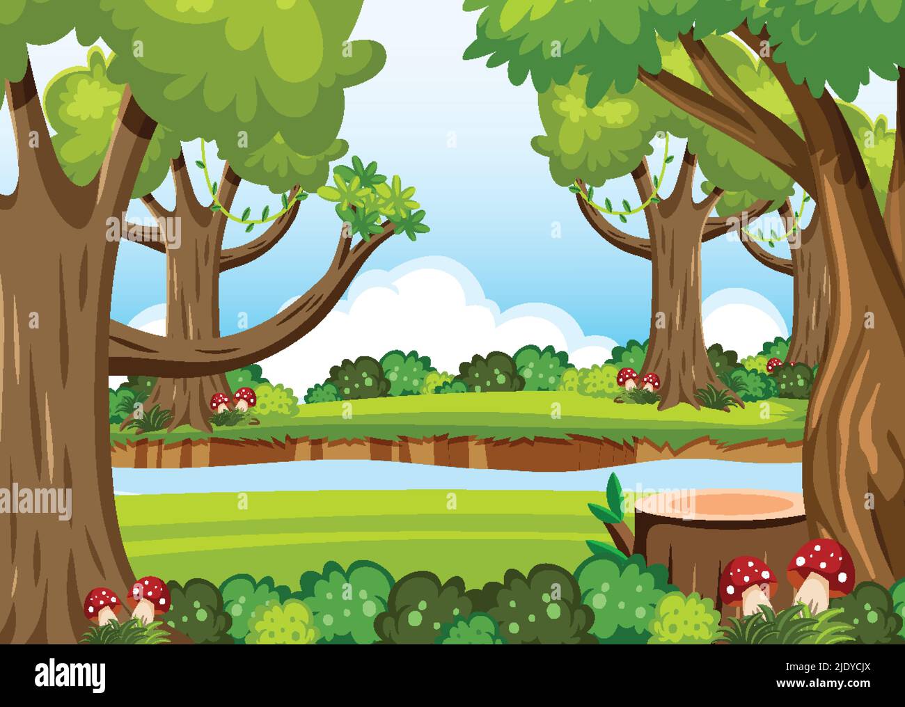 Nature forest background template illustration Stock Vector Image & Art ...