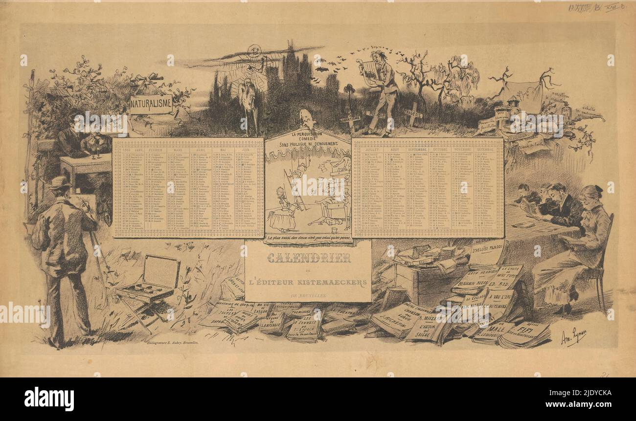 Calendar from publisher Kistemaeckers for the year 1883, Calendrier de ...