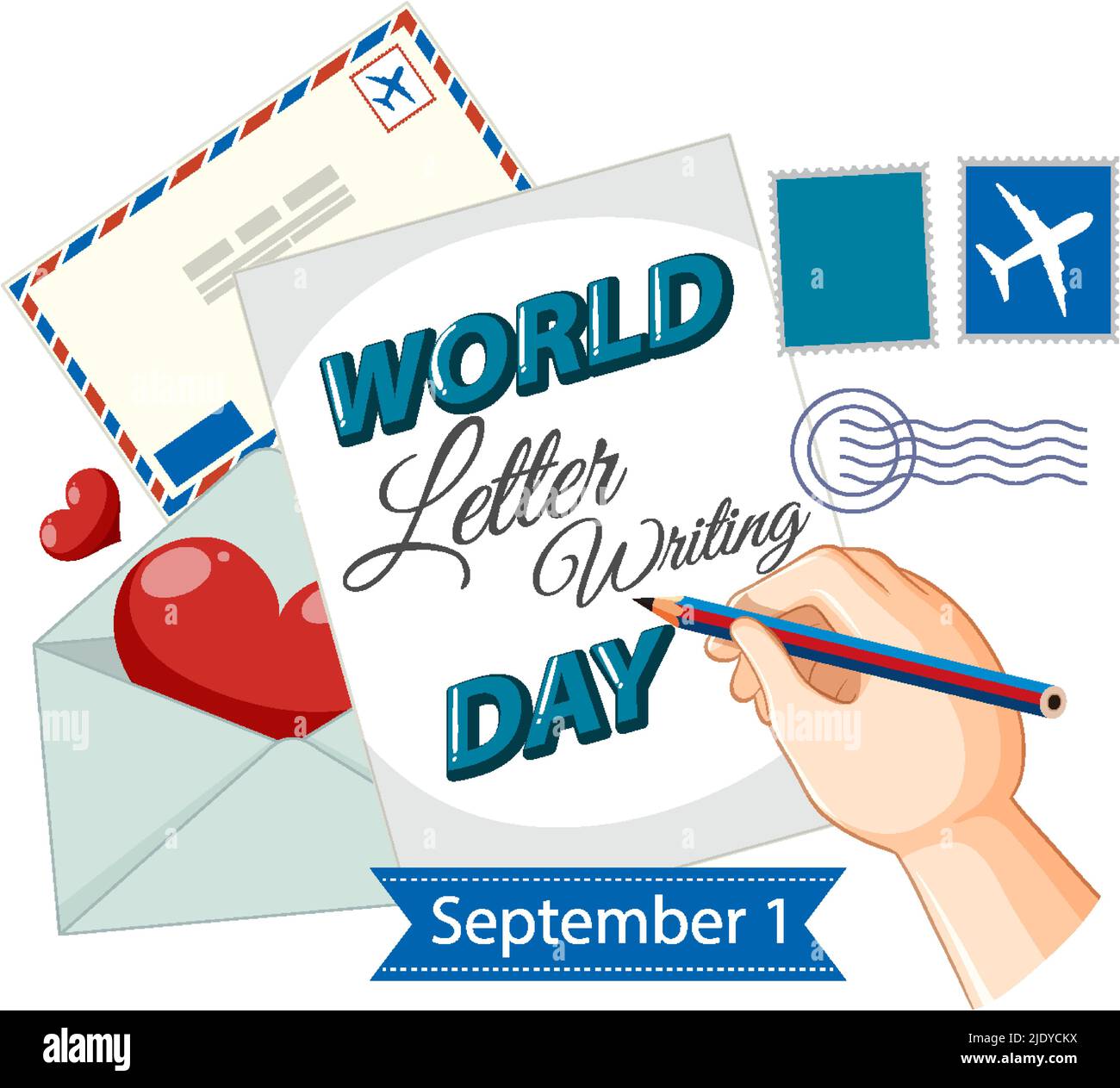 World Letter Writing Day Banner Design illustration Stock Vector Image ...