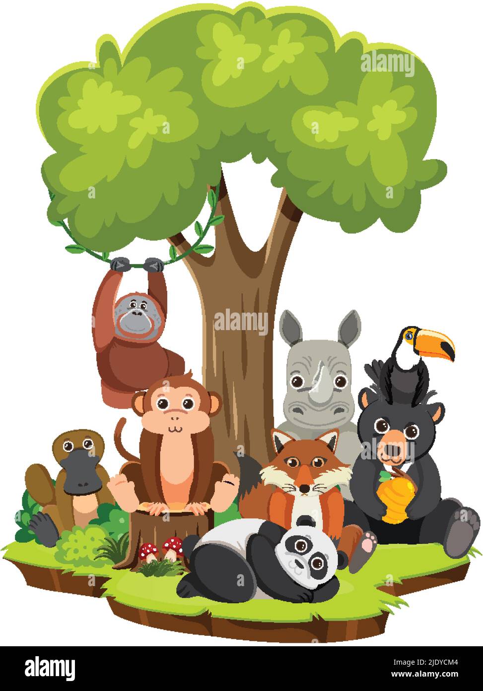 Wild animals in cartoon style illustration Stock Vector Image & Art - Alamy