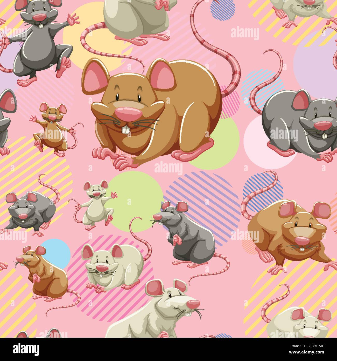 Cute mouse seamless pattern illustration Stock Vector Image & Art - Alamy