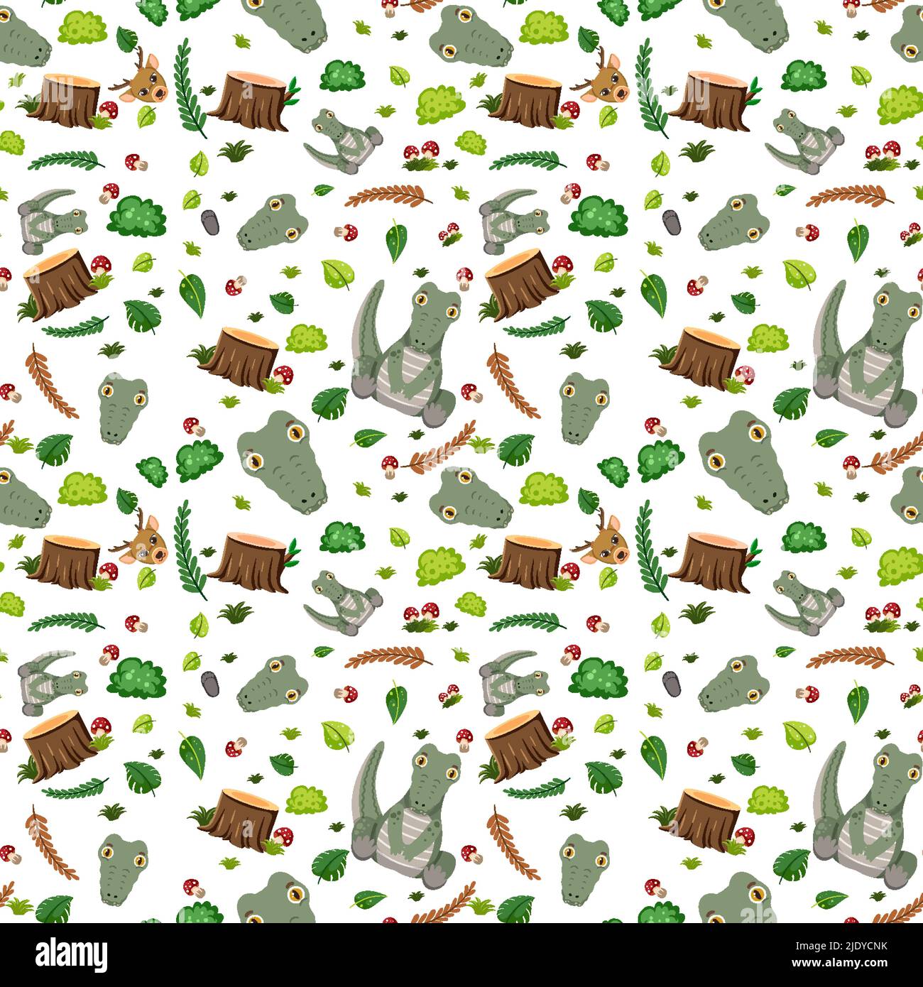Cute crocodile seamless pattern illustration Stock Vector Image & Art ...