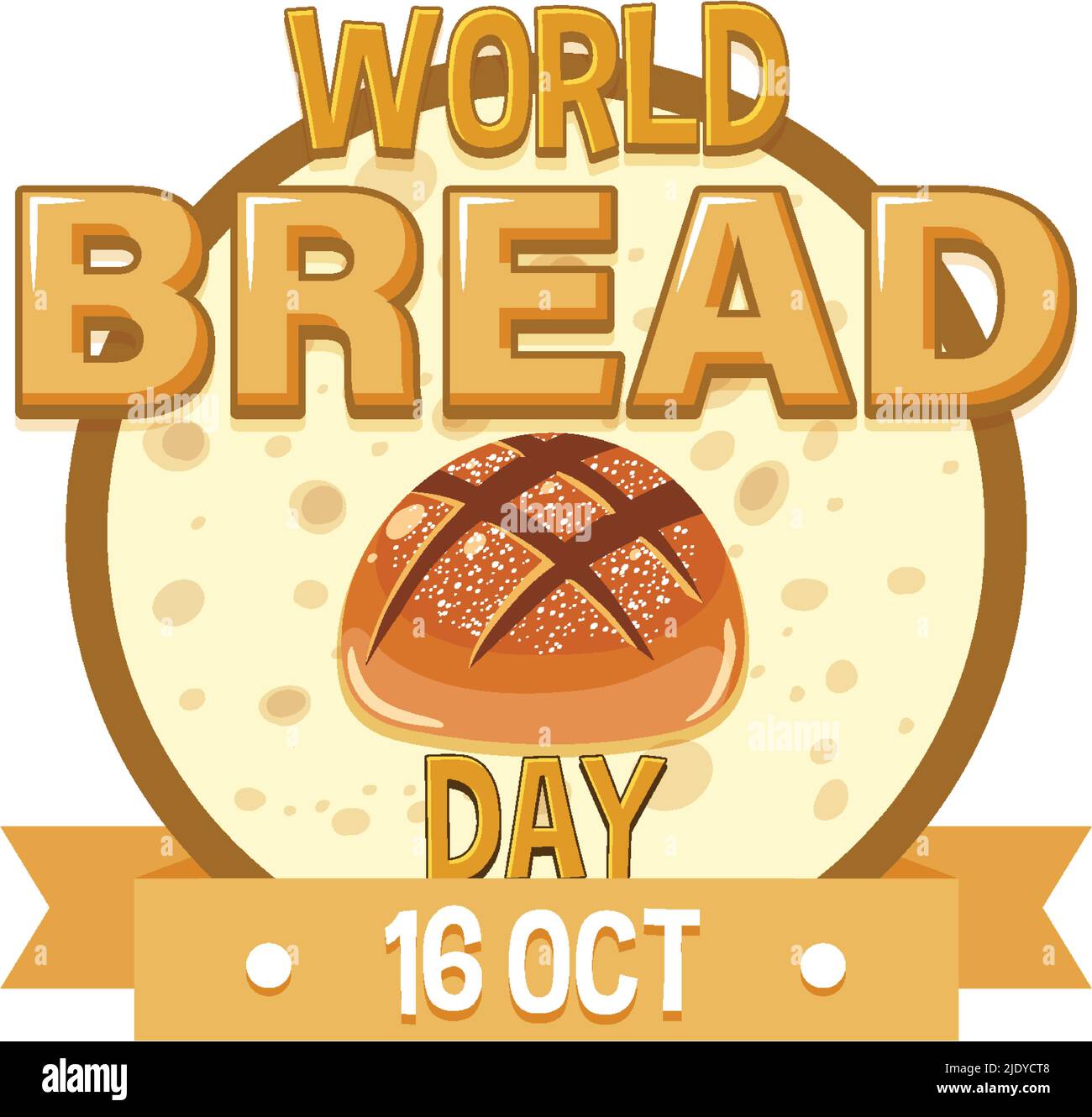 World Bread Day 16 October Logo Design illustration Stock Vector Image ...