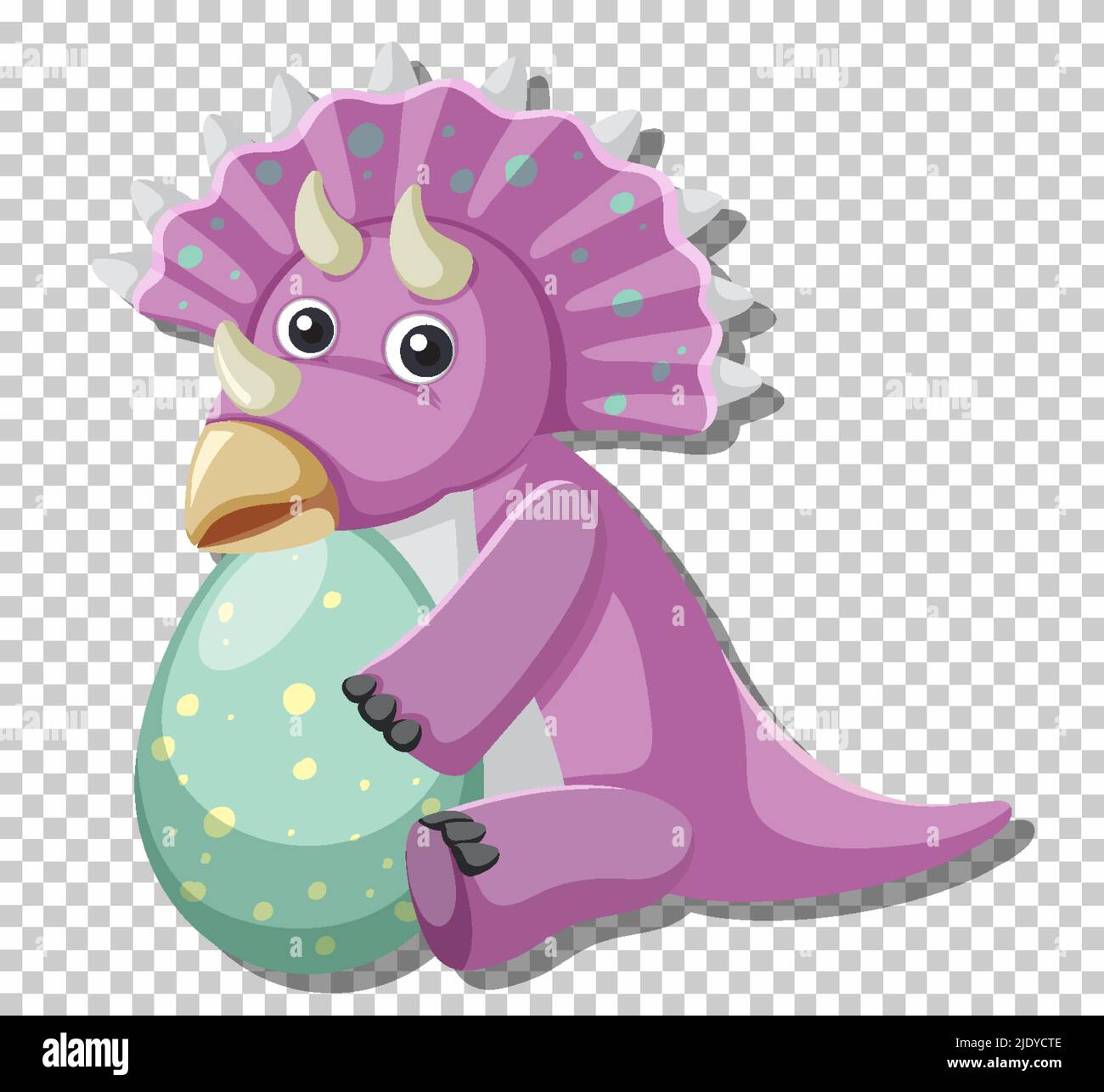 Cute triceratops dinosaur isolated illustration Stock Vector Image ...