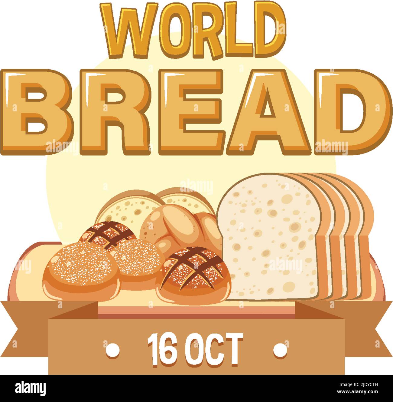 World Bread Day 16 October Logo Design illustration Stock Vector Image ...