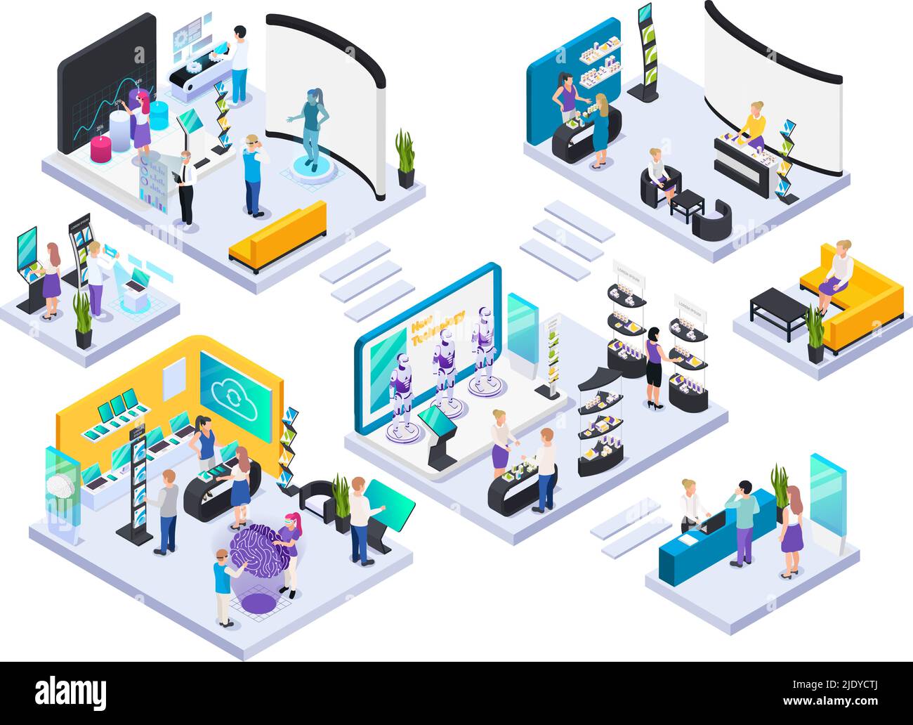 Modern technical electronic innovative production exhibition halls ...