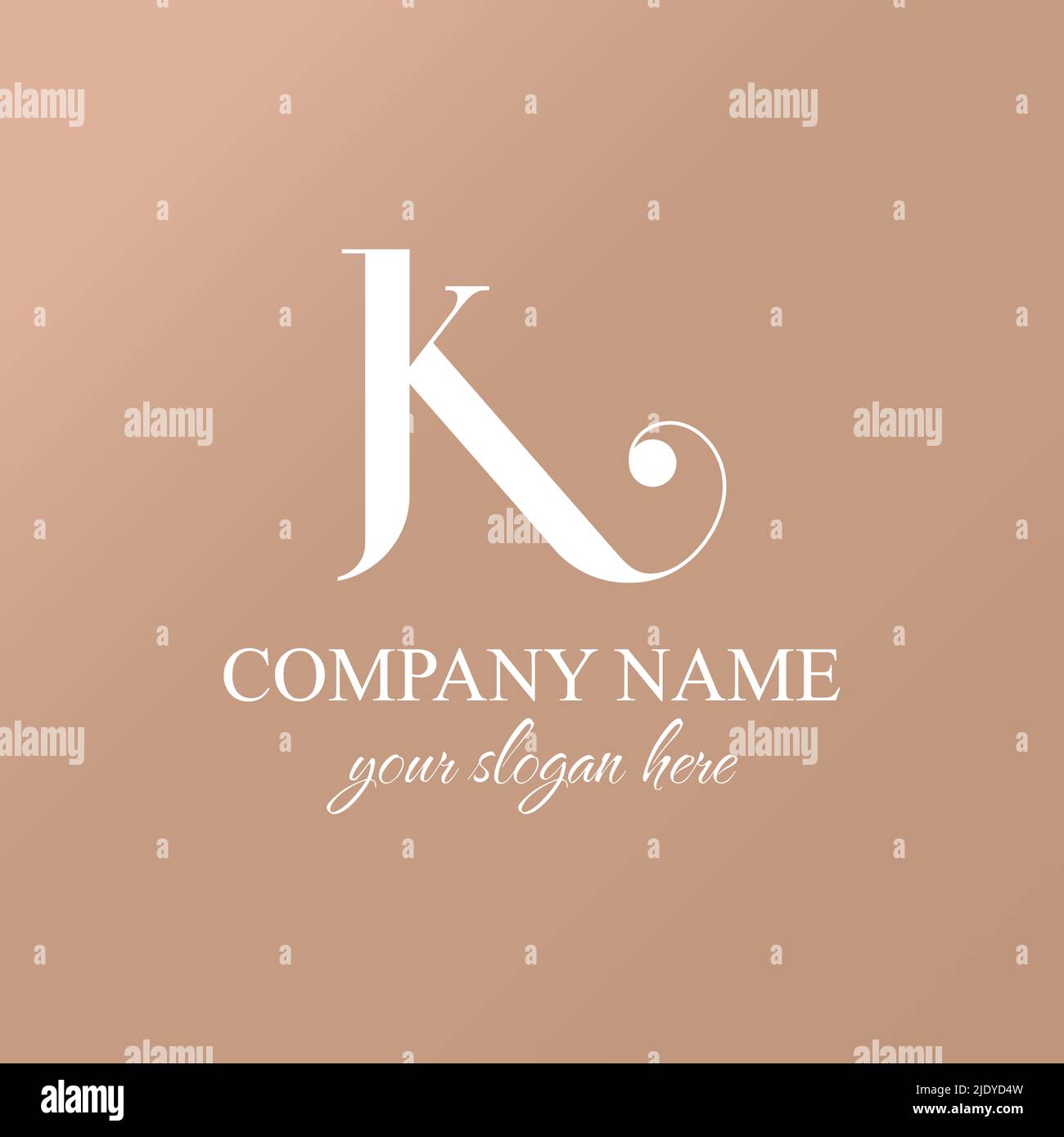 K letter monogram. Elegant luxury K logo. Calligraphic style. Corporate ...