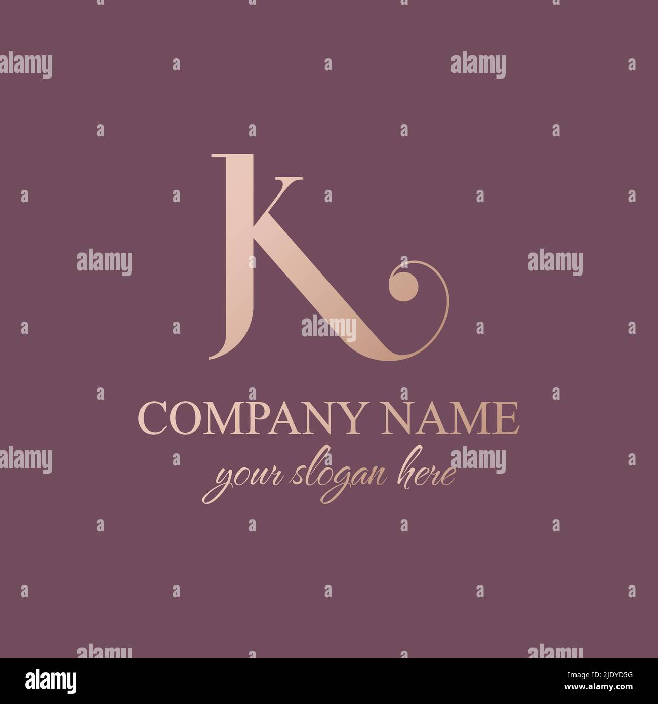 K letter monogram. Elegant luxury K logo. Calligraphic style. Corporate ...