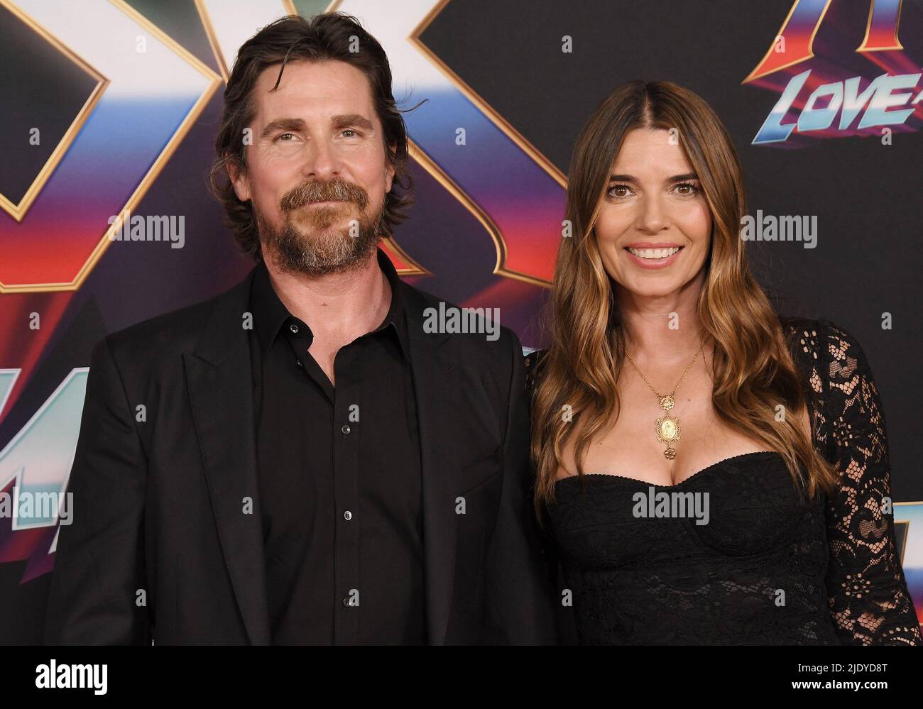 California, US, 23/06/2022, (L-R) Christian Bale and Sibi Bla i ...