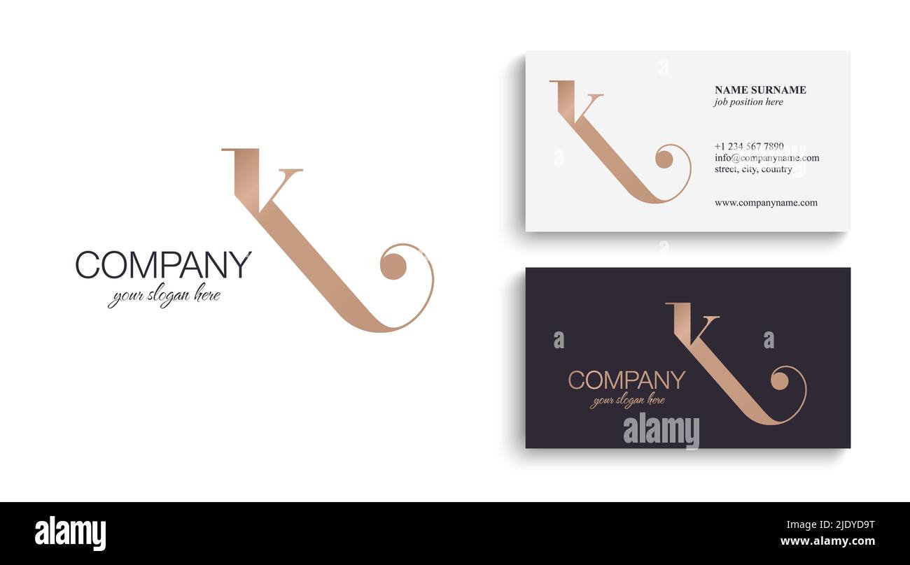 K letter monogram. Elegant luxury K logo. Calligraphic style. Corporate ...