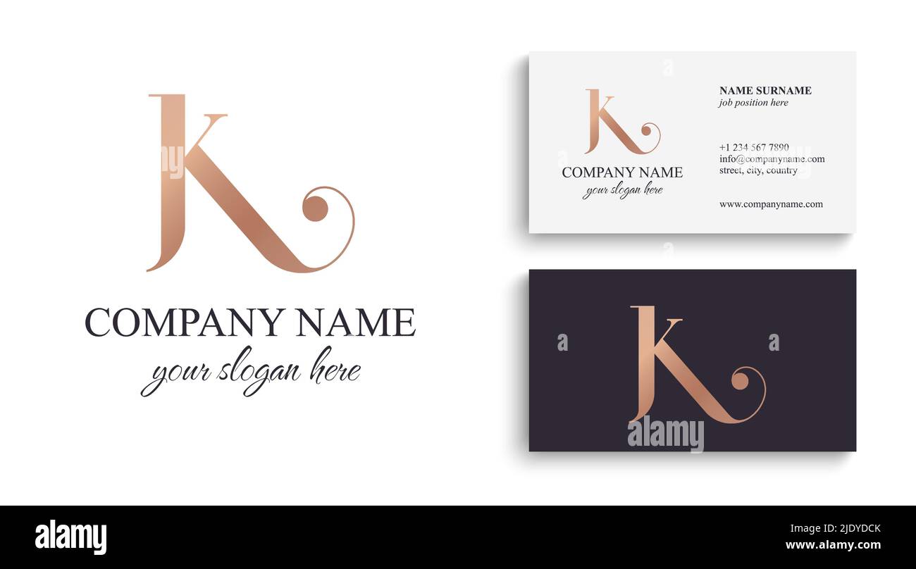 K letter monogram. Elegant luxury K logo. Calligraphic style. Corporate ...