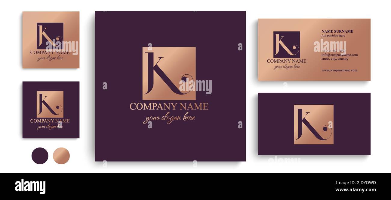 K letter monogram. Elegant luxury K logo. Calligraphic style. Corporate ...