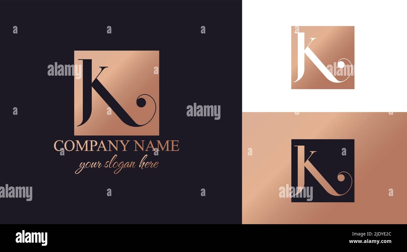 K letter monogram. Elegant luxury K logo. Calligraphic style. Corporate ...