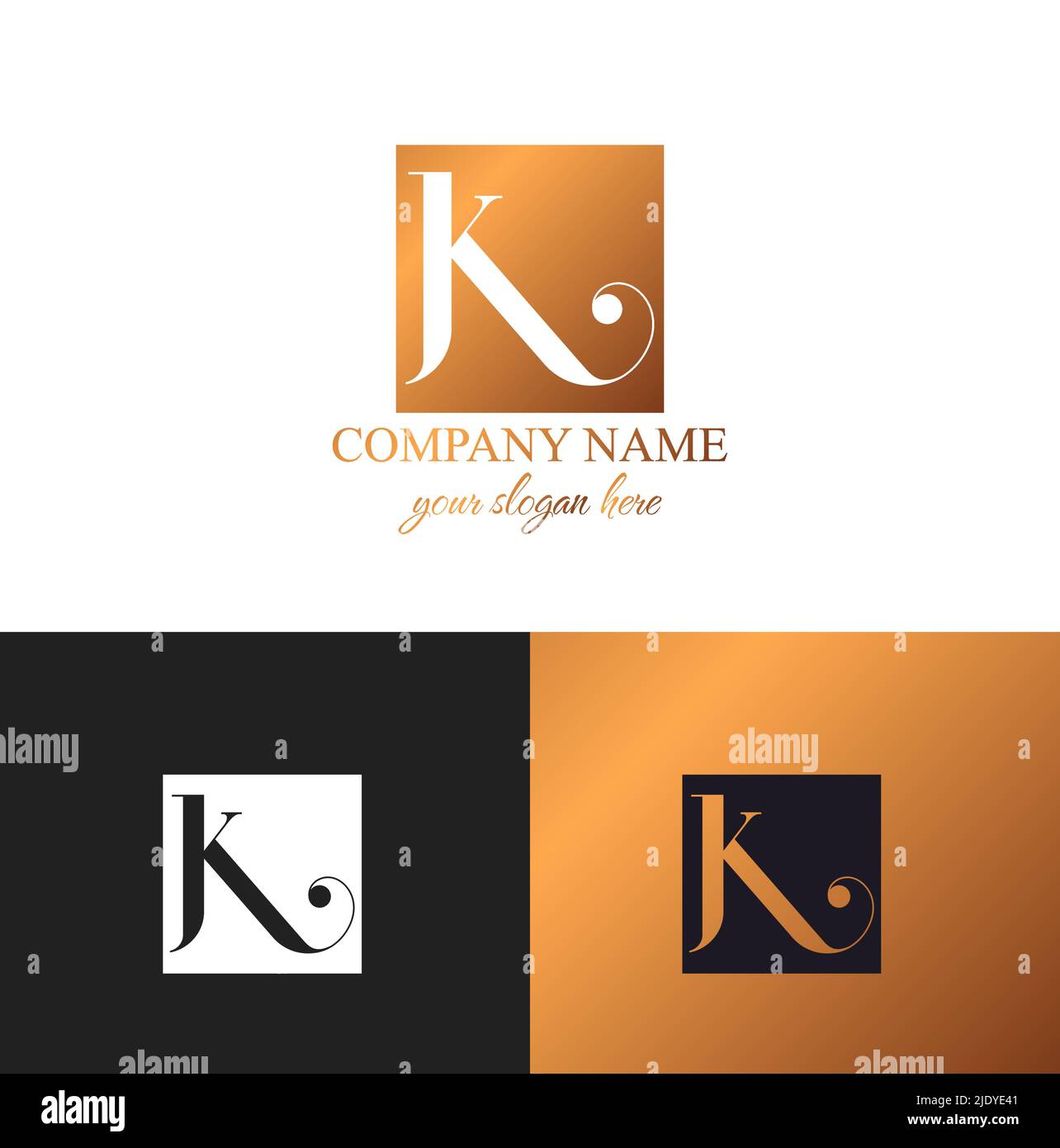 K letter monogram. Elegant luxury K logo. Calligraphic style. Corporate ...