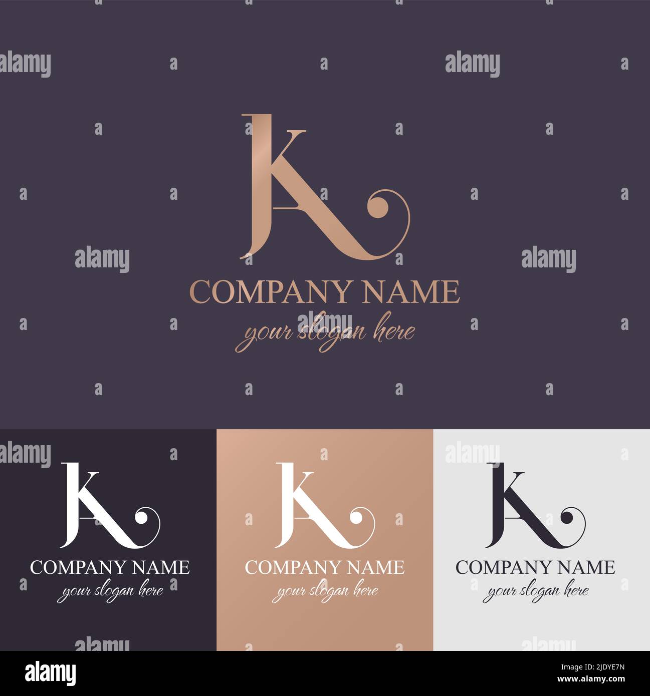 K letter monogram. Elegant luxury K logo. Calligraphic style. Corporate ...