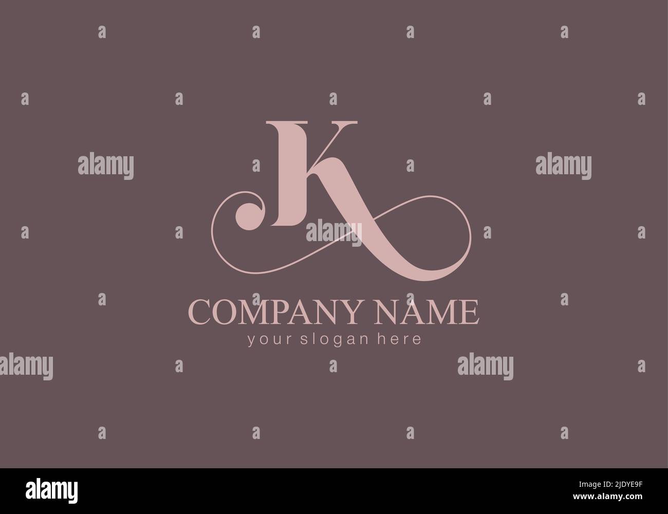 K letter monogram. Elegant luxury K logo. Calligraphic style. Corporate ...