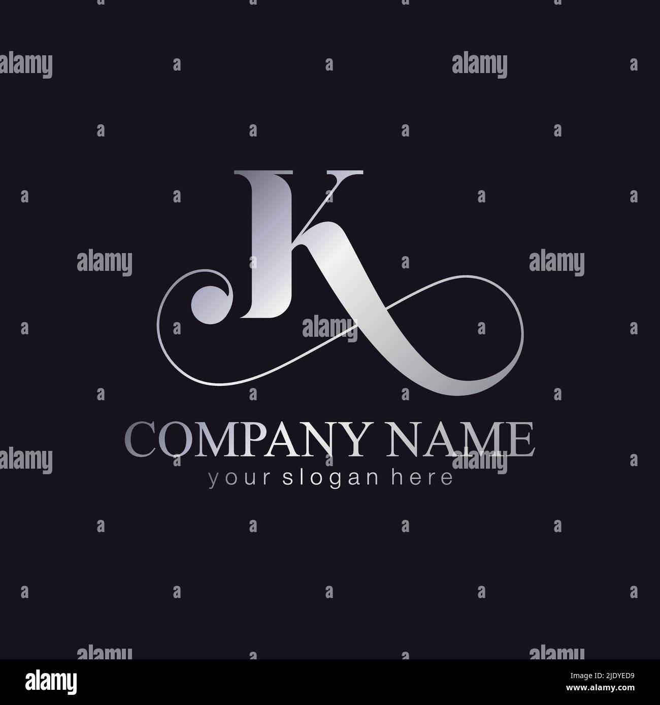 K letter monogram. Elegant luxury K logo. Calligraphic style. Corporate ...