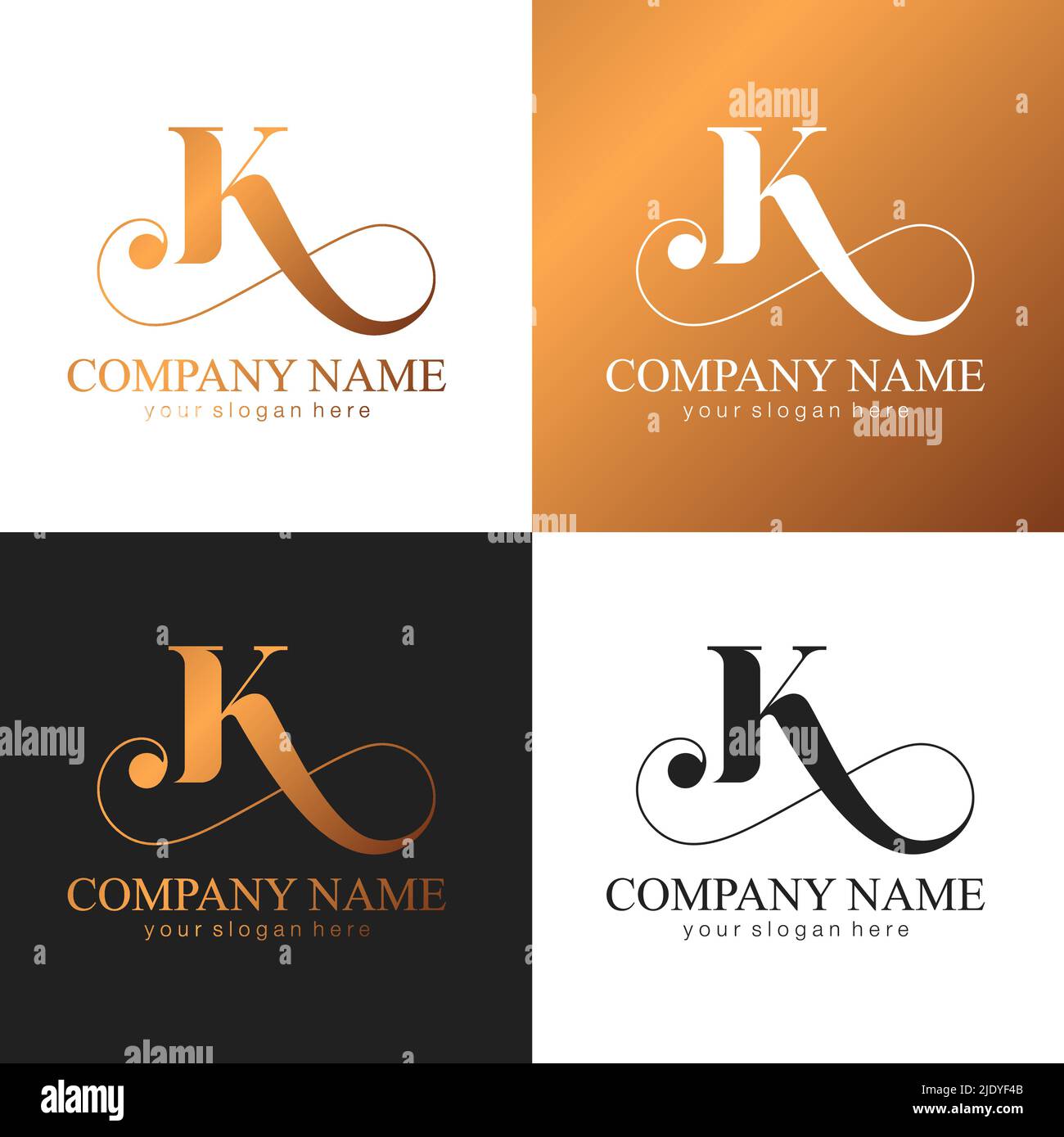 K letter monogram. Elegant luxury K logo. Calligraphic style. Corporate ...
