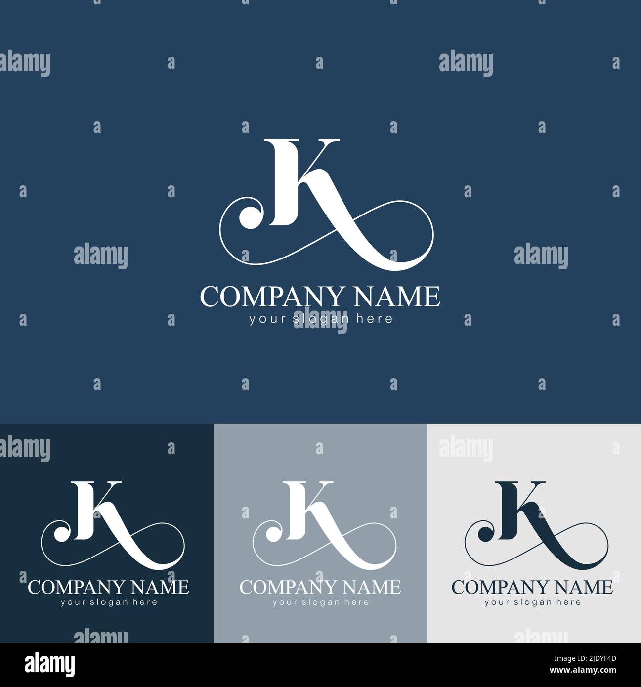 K letter monogram. Elegant luxury K logo. Calligraphic style. Corporate ...