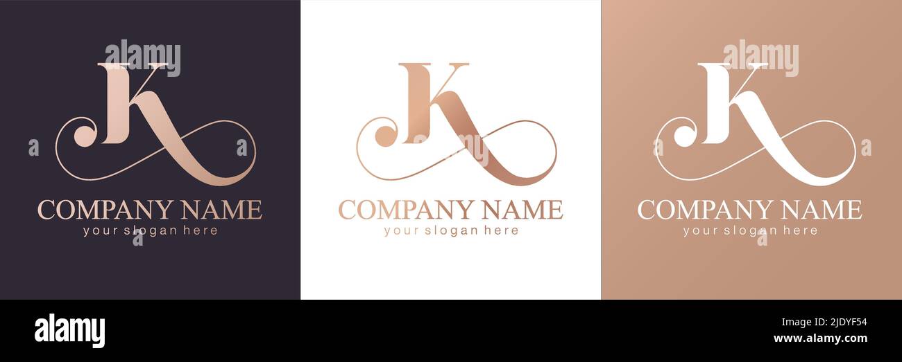 K letter monogram. Elegant luxury K logo. Calligraphic style. Corporate ...