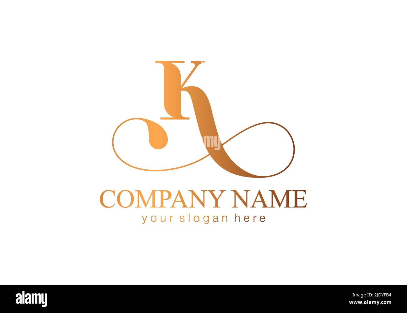 K letter monogram. Elegant luxury K logo. Calligraphic style. Corporate ...