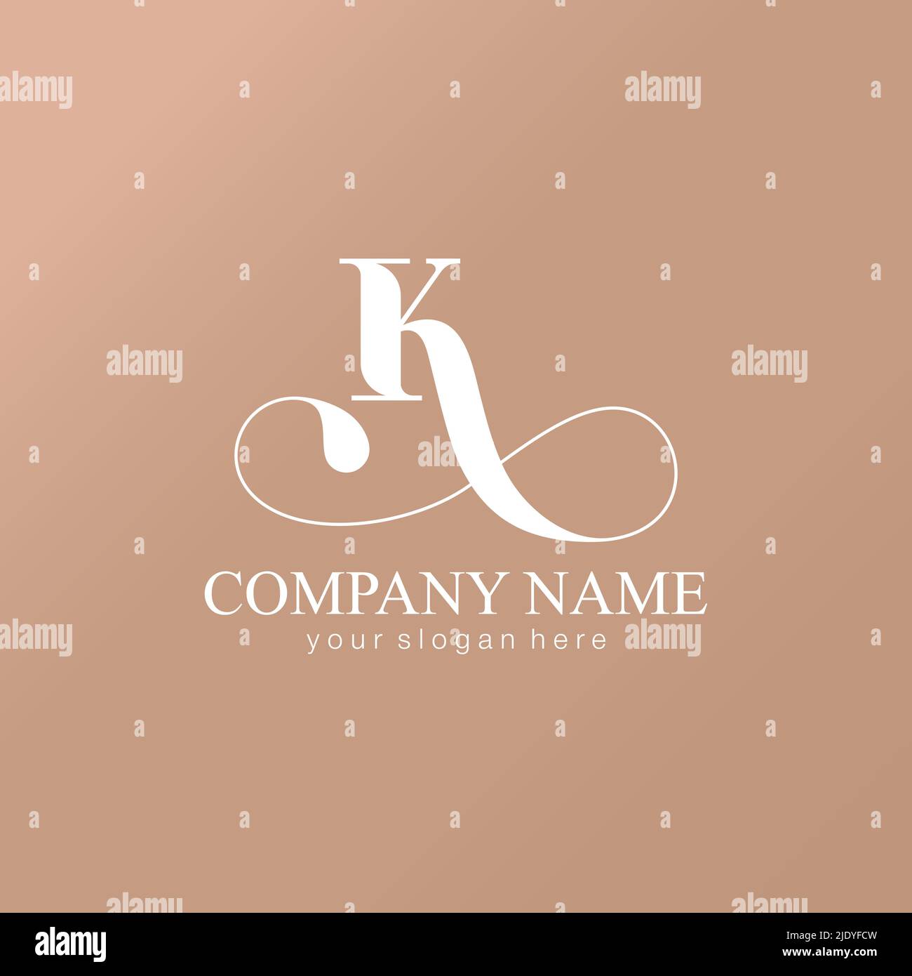 K letter monogram. Elegant luxury K logo. Calligraphic style. Corporate ...