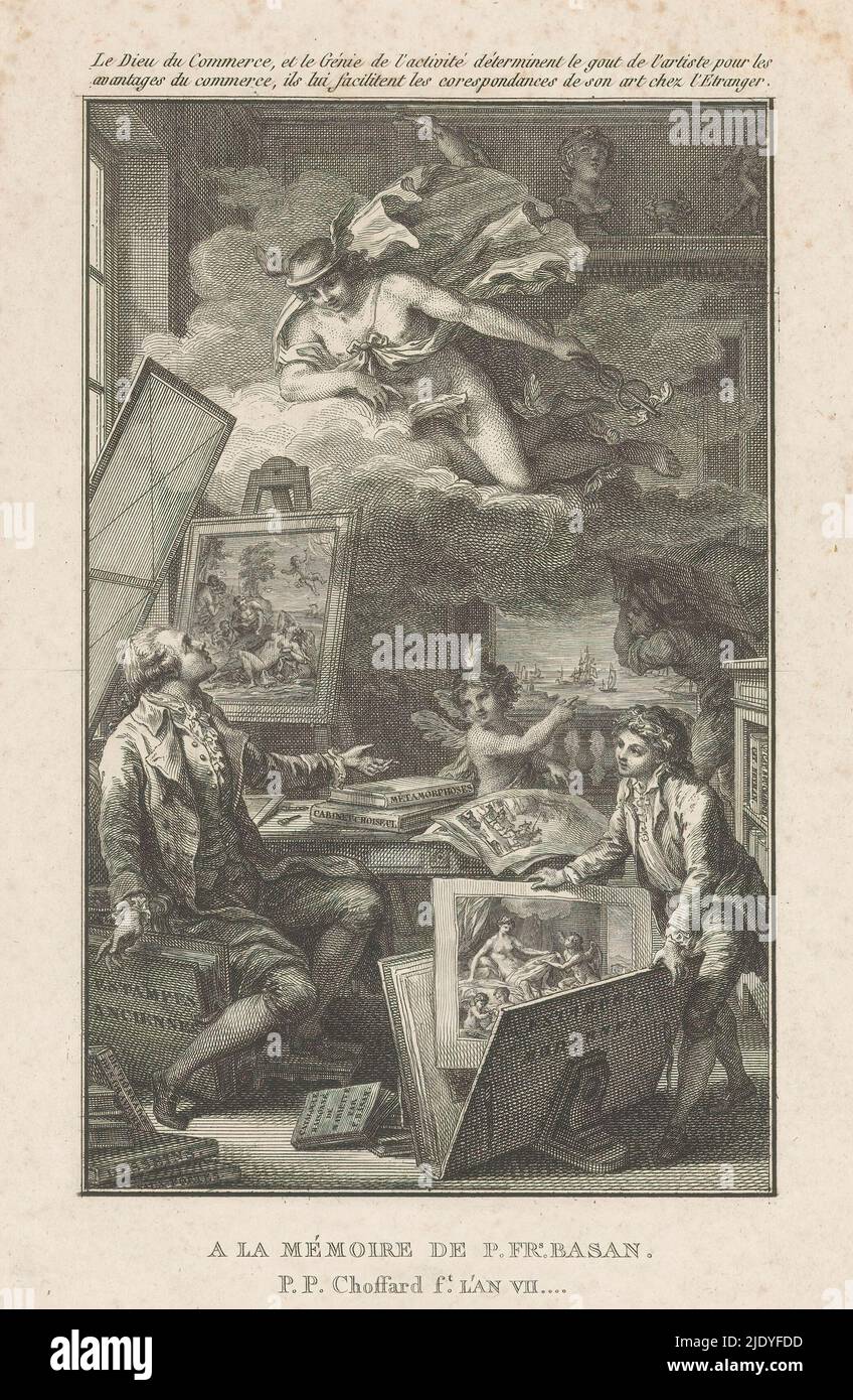 Memorial print in memory of Pierre-François Basan, A la mémoire de P ...