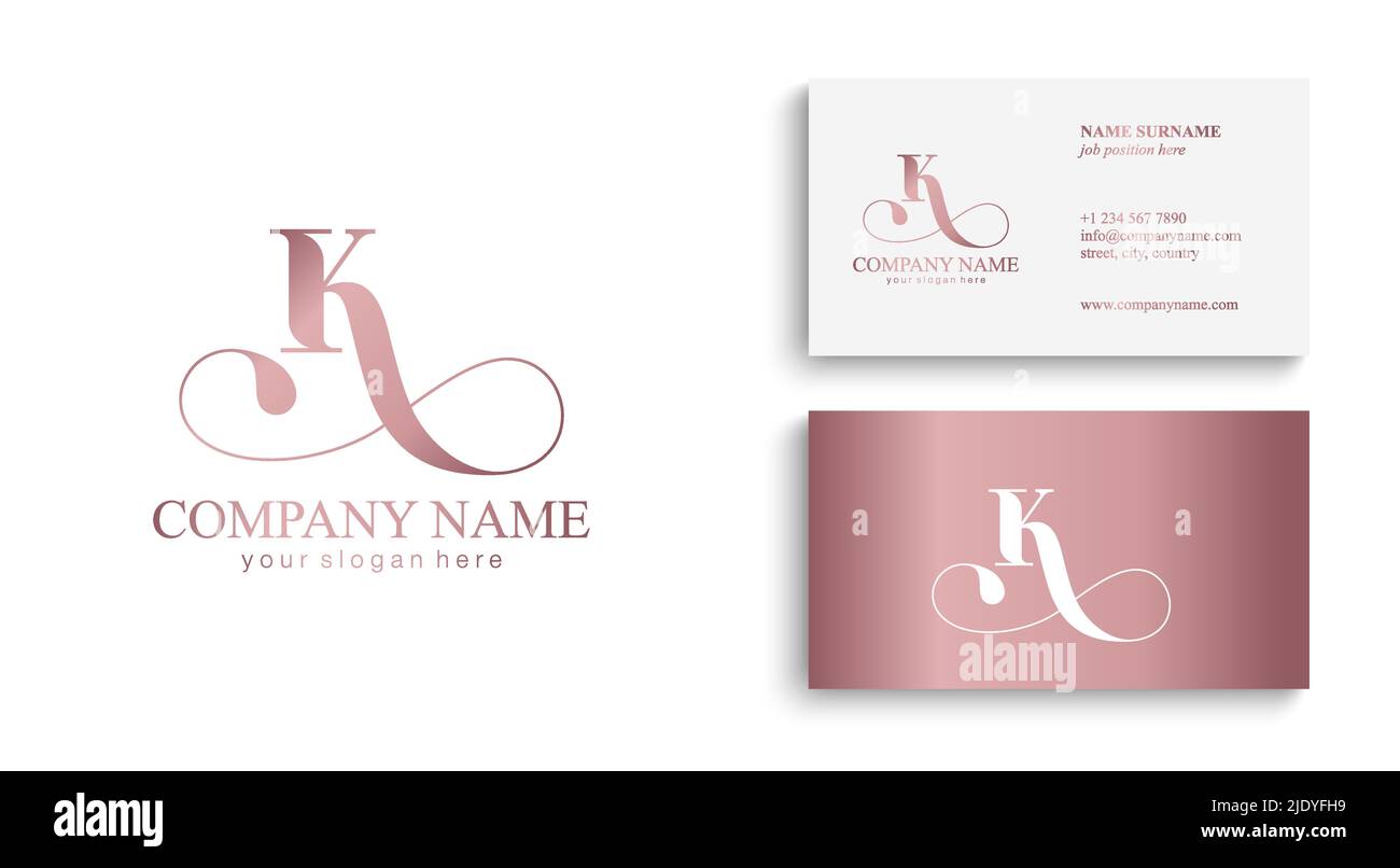 K letter monogram. Elegant luxury K logo. Calligraphic style. Corporate ...