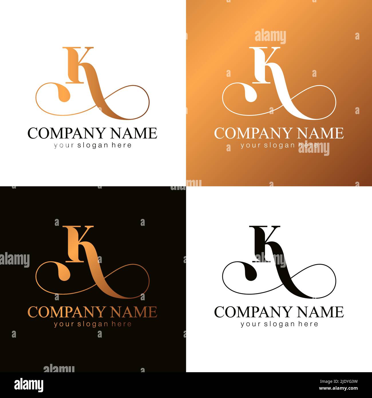 K letter monogram. Elegant luxury K logo. Calligraphic style. Corporate ...