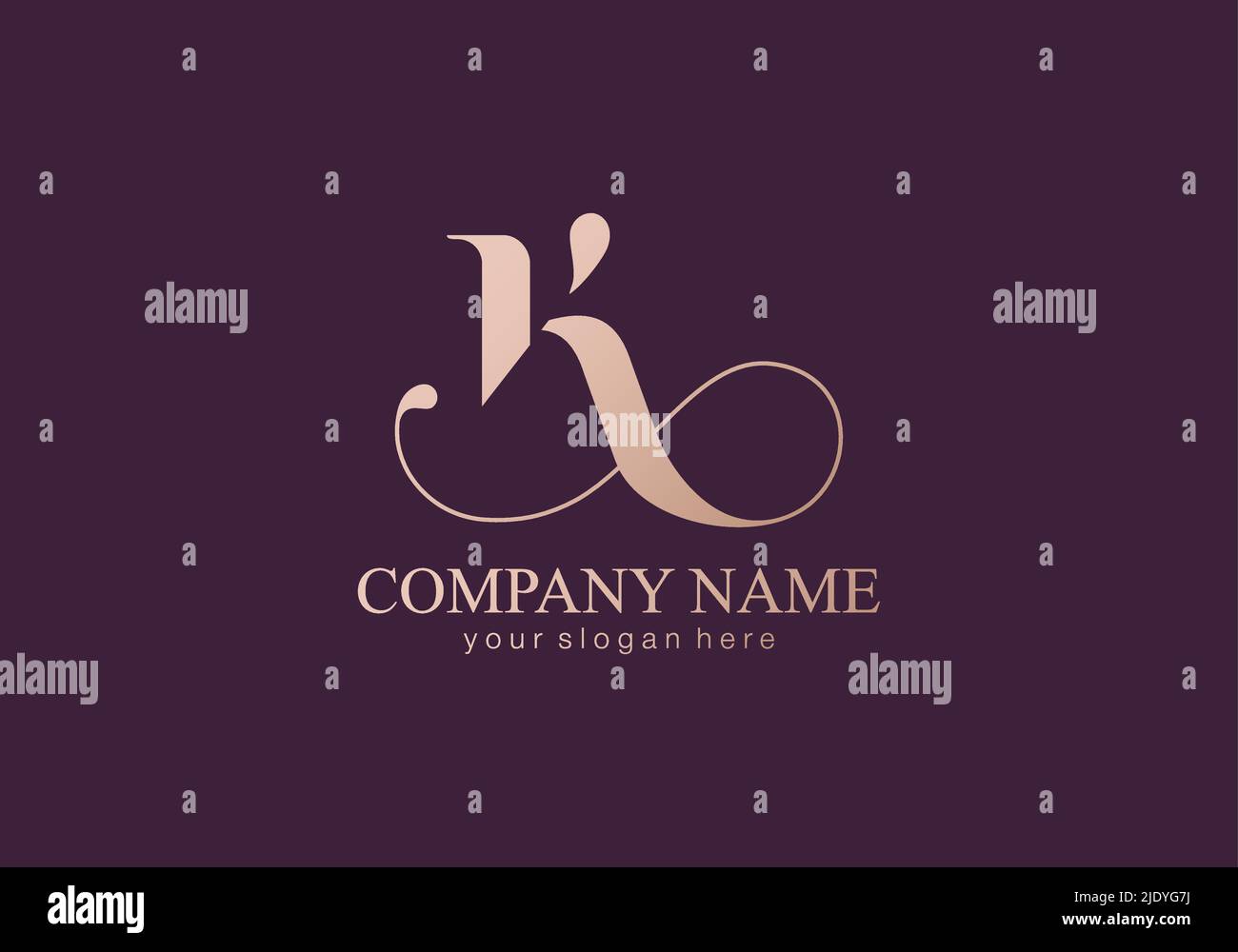 K letter monogram. Elegant luxury K logo. Calligraphic style. Corporate ...