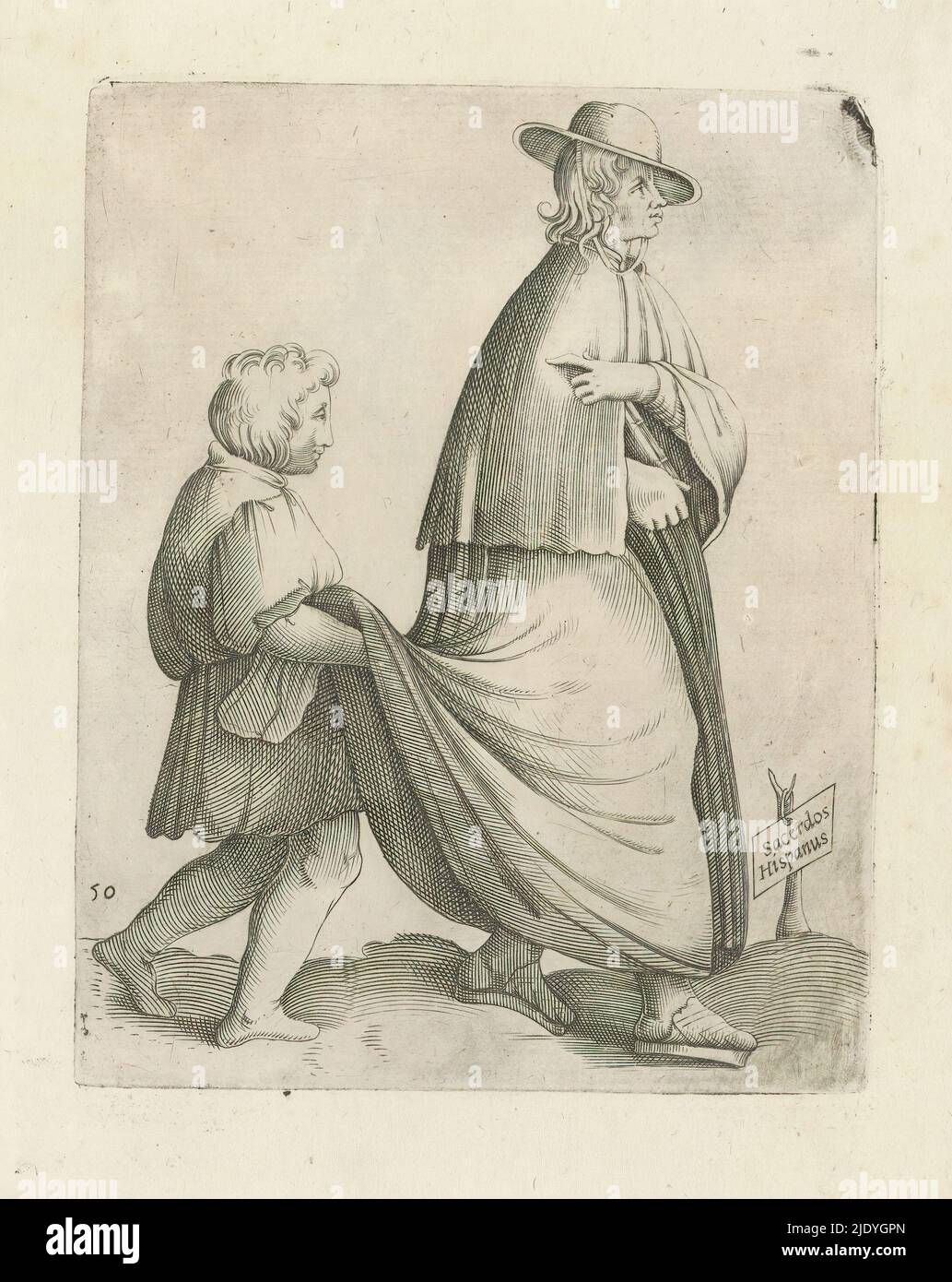 Spanish priest, Sacerdos Hispanus (title on object), Omnium fere ...