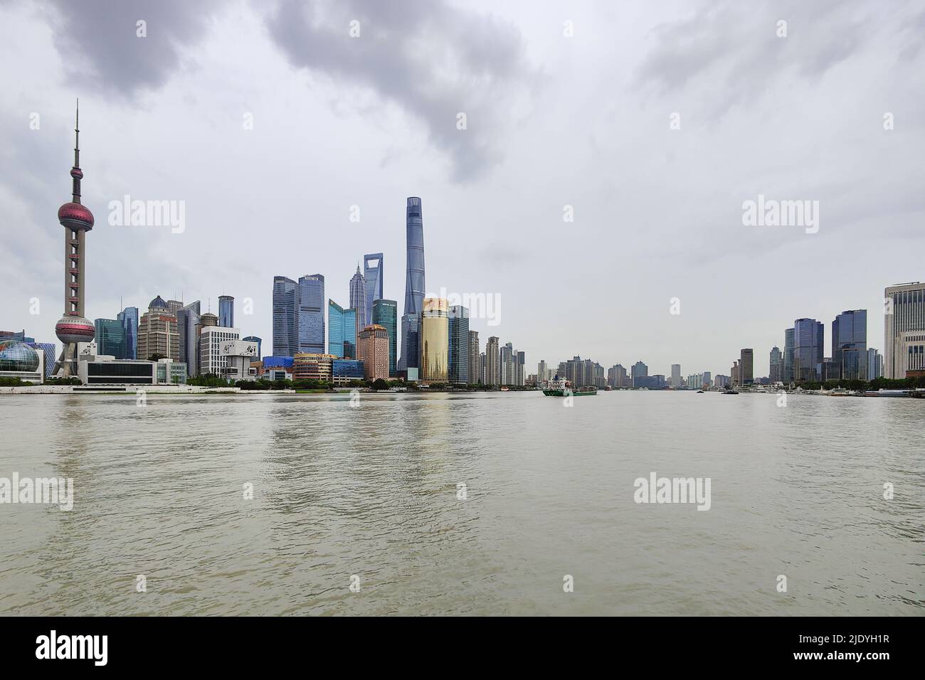 SHANGHAI, CHINA - JUNE 24, 2022 - The Bund in the rain on June 24, 2022 ...
