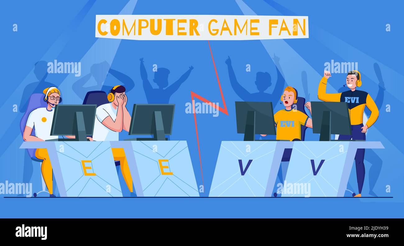 Cyber sport composition with computer game competition tournament with ...