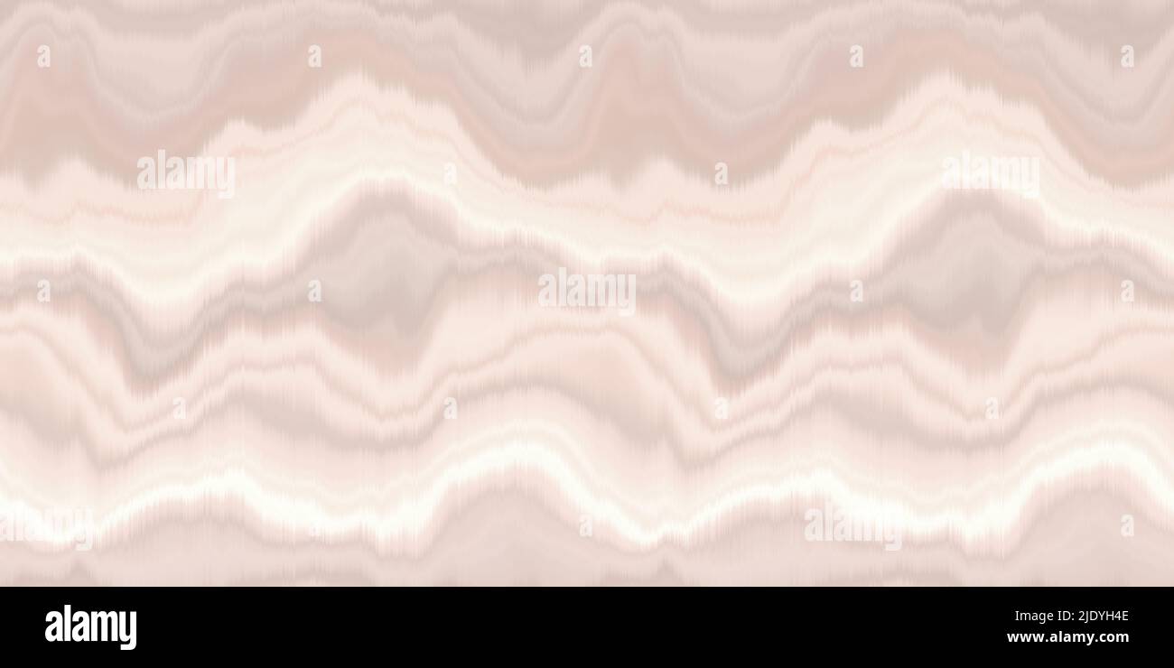 Soft wavy tie dye stripe seamless border pattern. Pink white organic ...