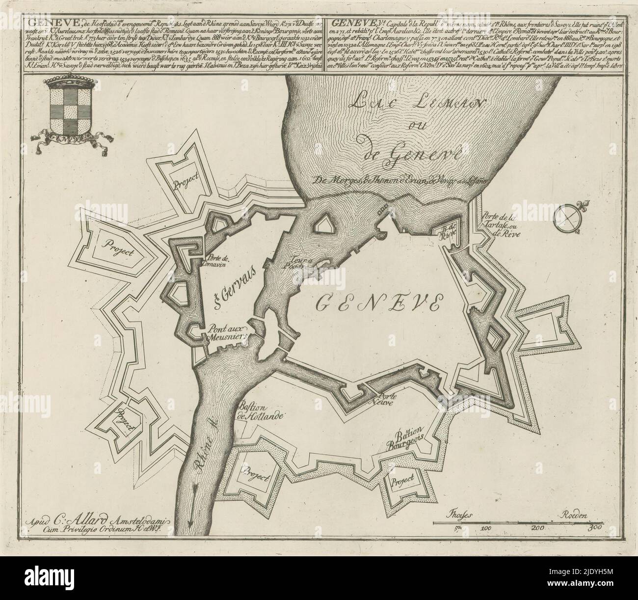 Map of Geneva, Geneva, the capital of the Republic of the same name ...